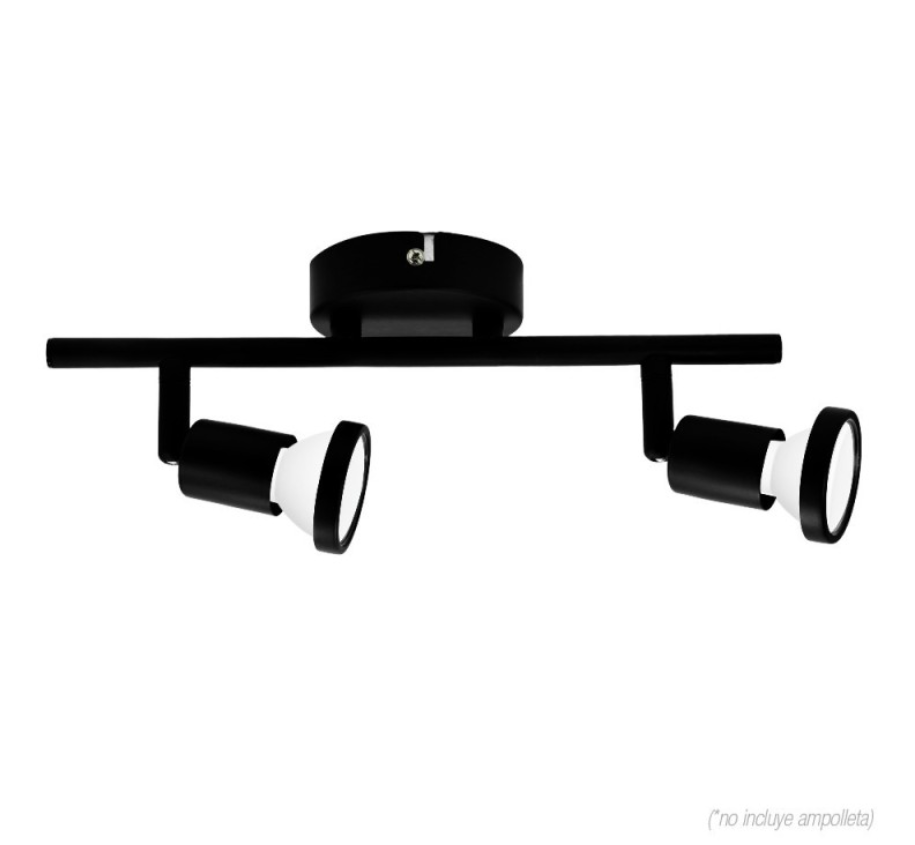 Barra De Luces Con Anillo Decorativo 2xgu10 Negro Cmelec Ingeniería
